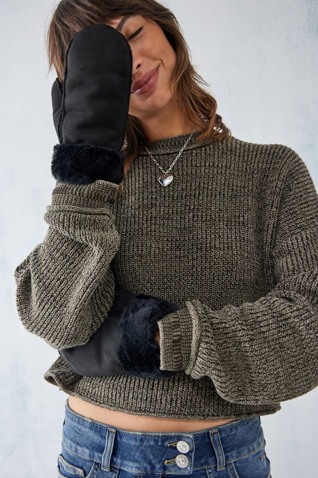 UO Shearling Mittens | Urban Outfitters UK