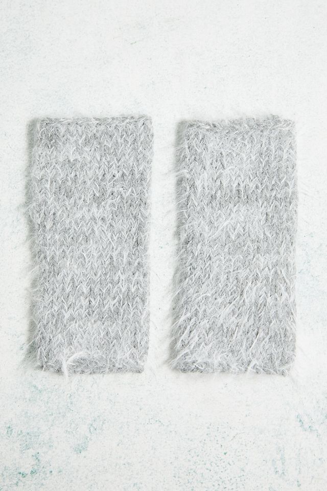 UO Fluffy Grey Marl Fingerless Gloves | Urban Outfitters UK