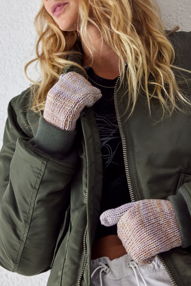 Damson Madder Pink Mixed Yarn Mittens | Urban Outfitters UK