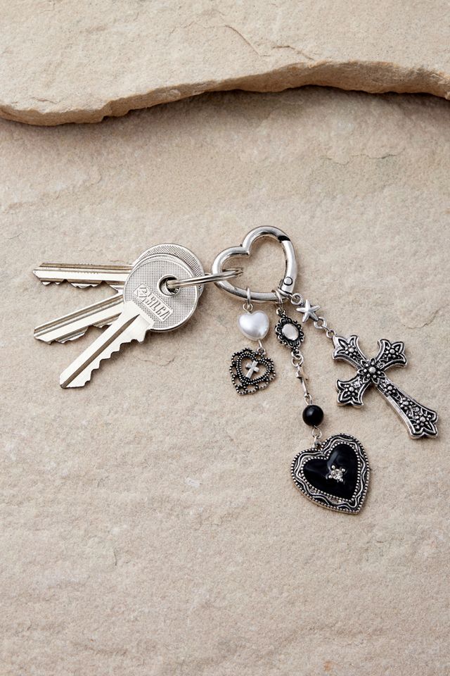 Cross & Heart Keyring | Urban Outfitters UK
