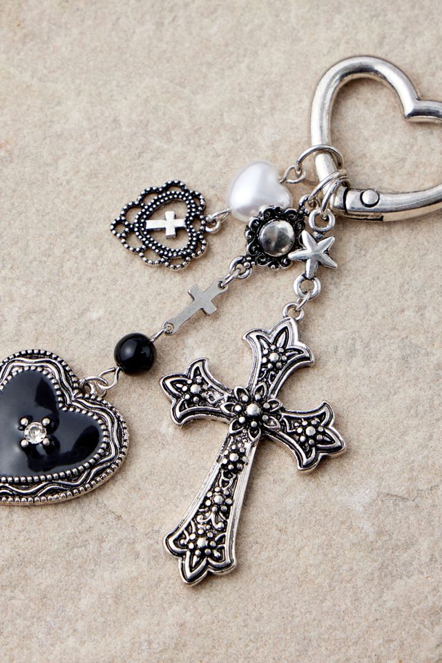 Cross & Heart Keyring | Urban Outfitters UK