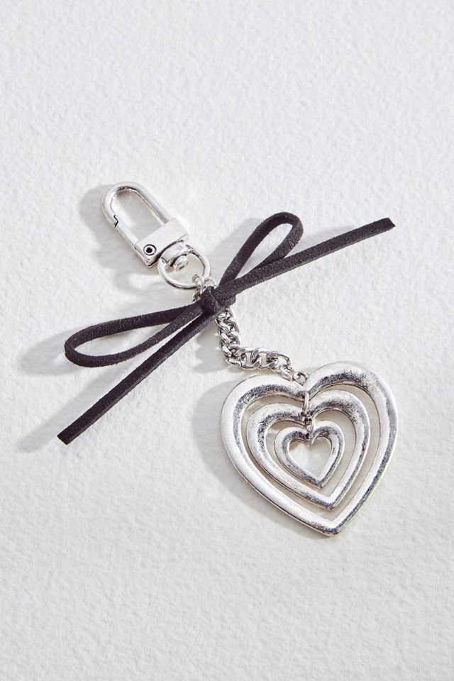 UO Tripe Heart Keyring | Urban Outfitters UK