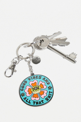 Punky Pins Good Vibes & All That Sh!t Enamel Keyring | Urban Outfitters UK