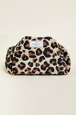 The Flat Lay Co. Leopard Flat Lay Makeup Bag | Urban Outfitters UK