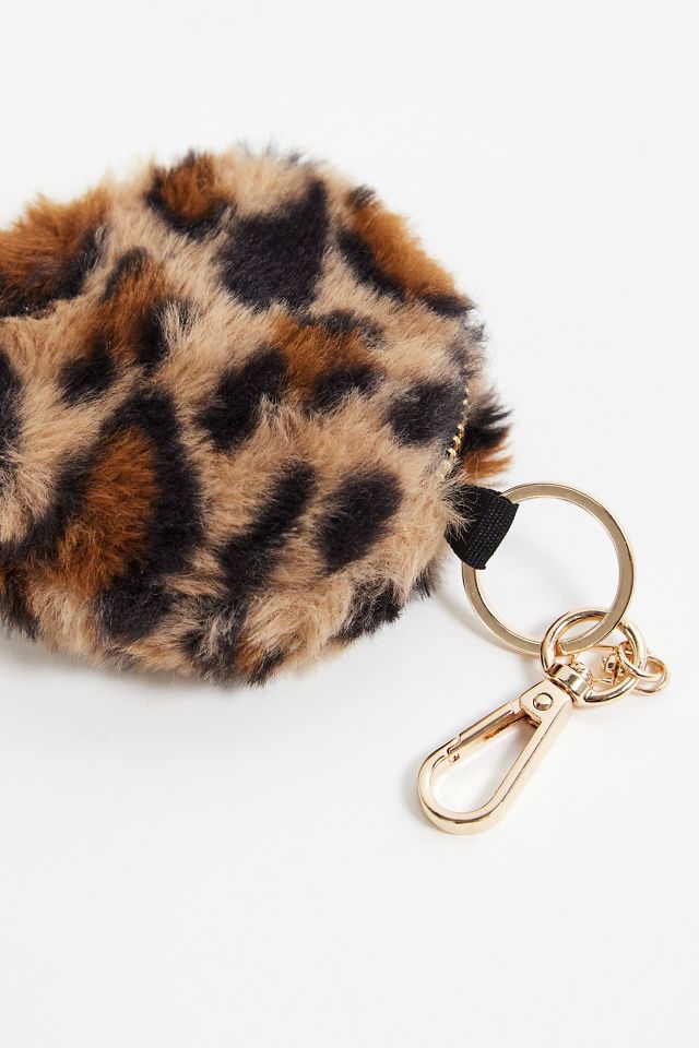 UO Faux Fur Leopard Keyring | Urban Outfitters UK