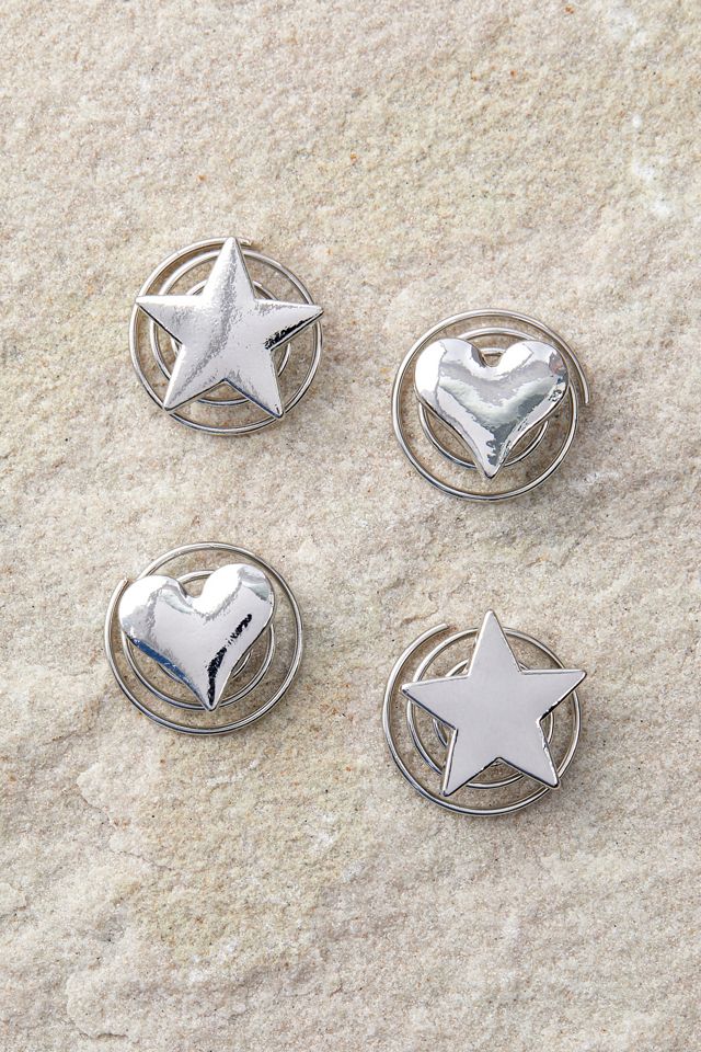 Star & Heart Screw Hair Clips 2-Pack | Urban Outfitters UK