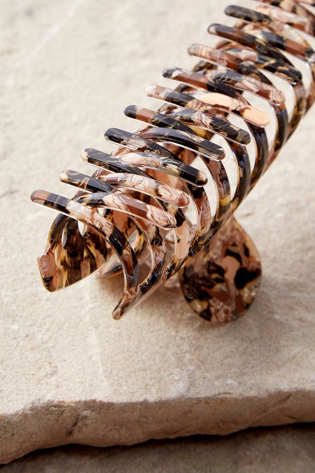 Tortoise Marble Barrel Claw Clip | Urban Outfitters UK