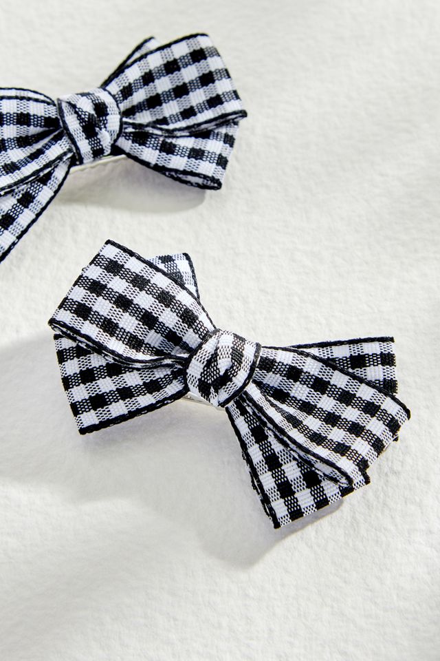 UO Mini Gingham Bow Clips 2-Pack | Urban Outfitters UK