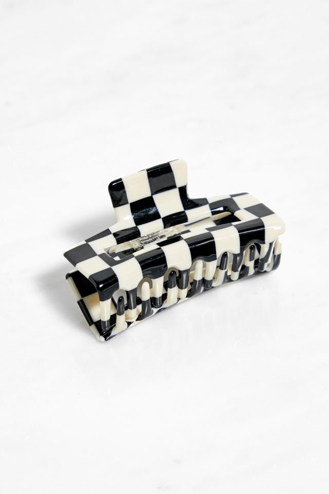 Monochrome Check Print Claw Clip | Urban Outfitters UK