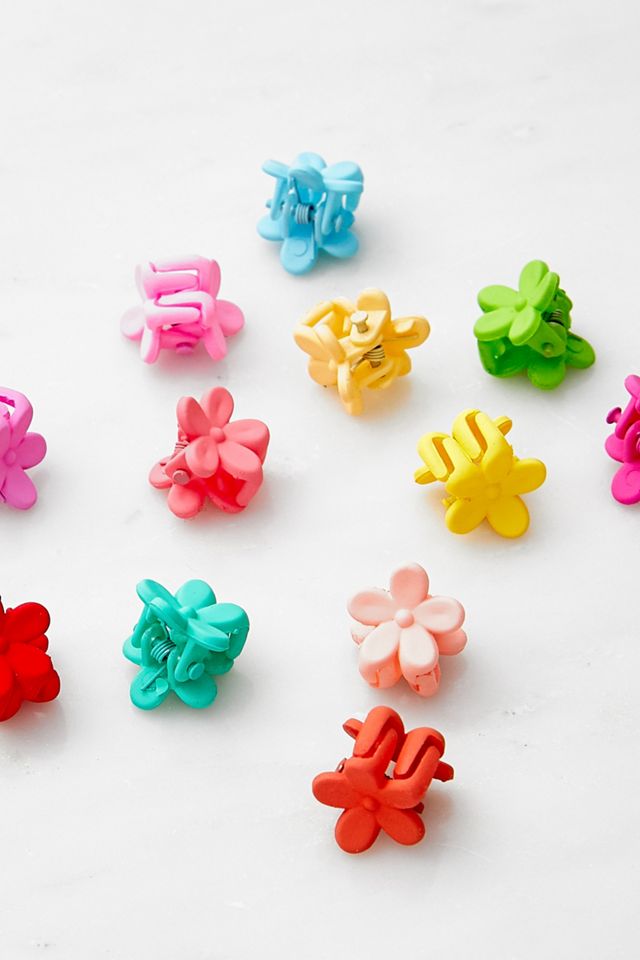 Multicoloured Mini Flower Hair Clip Set | Urban Outfitters UK