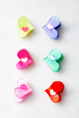 Multicolour Heart Clips | Urban Outfitters UK