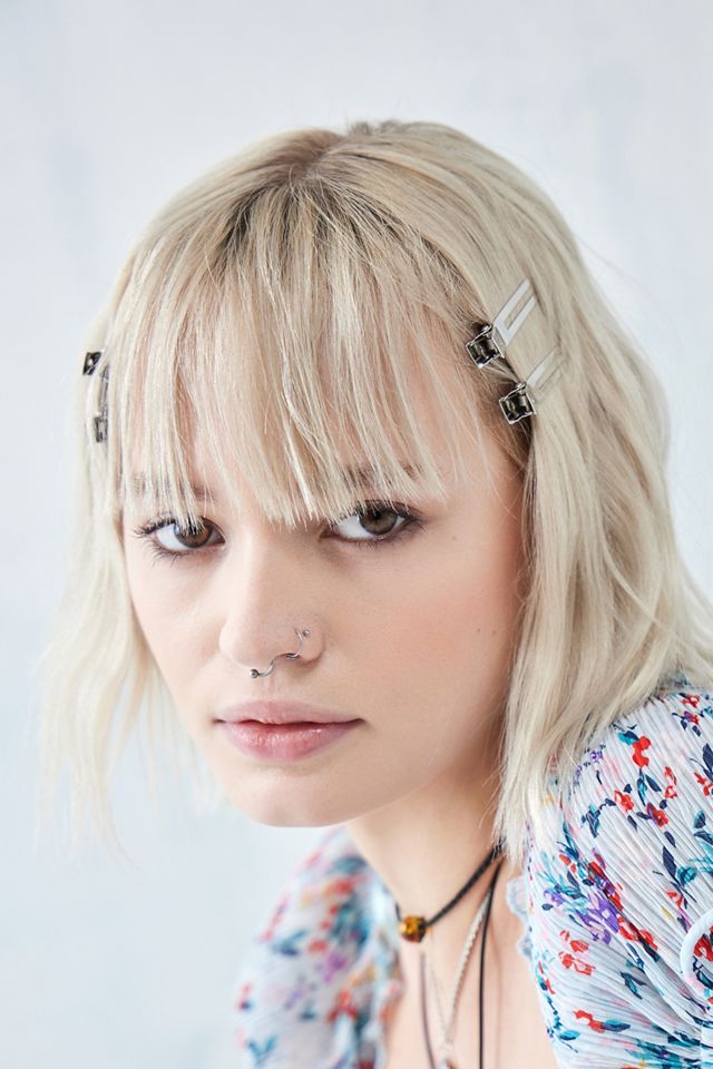 Silver Slide Clips 4-Pack | Urban Outfitters UK
