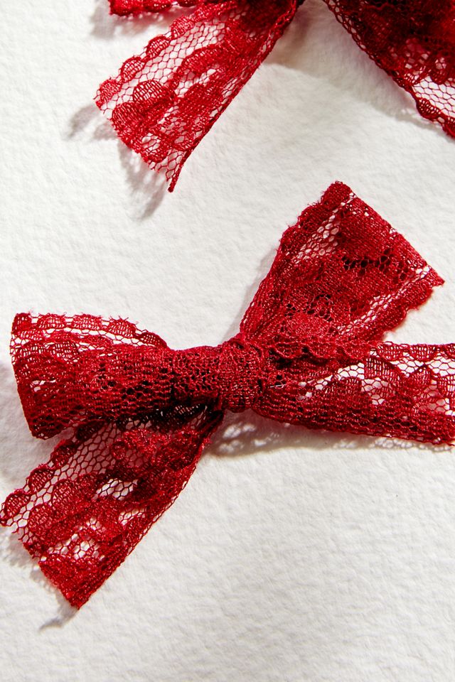 Mini Lace Bow Clips 2-Pack | Urban Outfitters UK