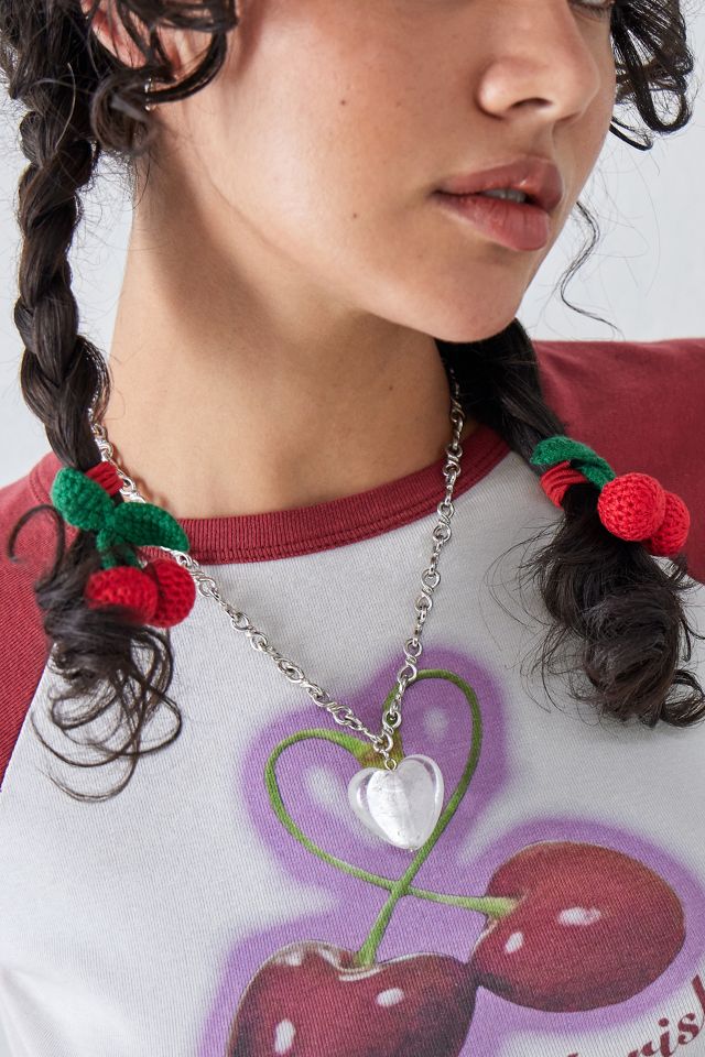 Knitted Cherry Hair Bobbles 2-Pack | Urban Outfitters UK