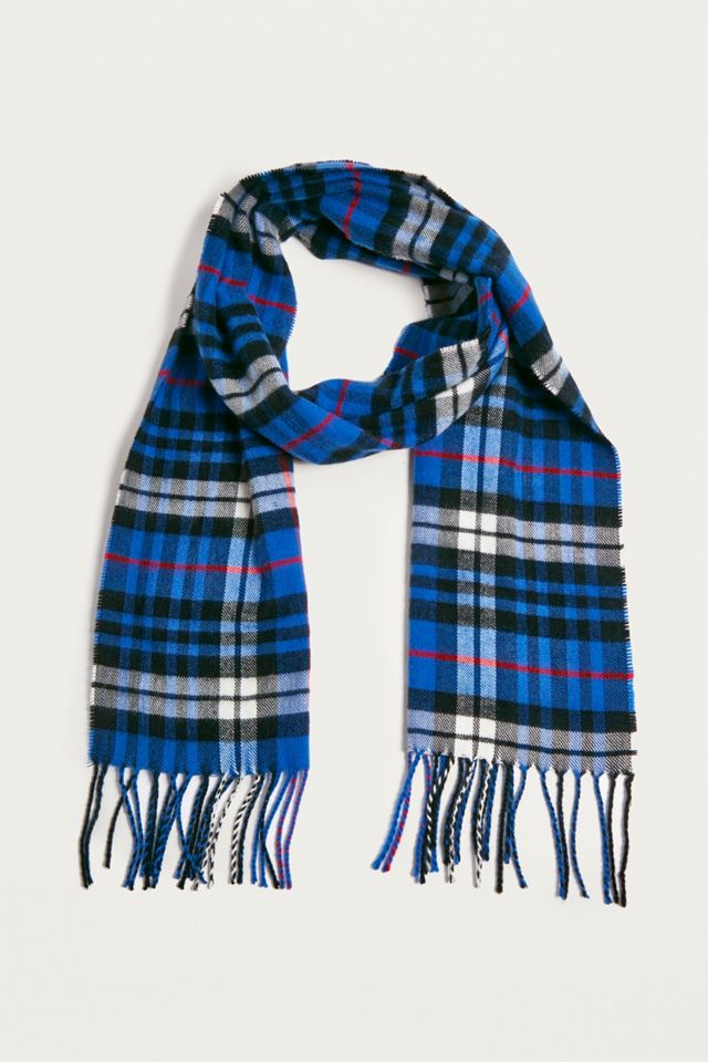 Bright Blue Checked Scarf | Urban Outfitters UK