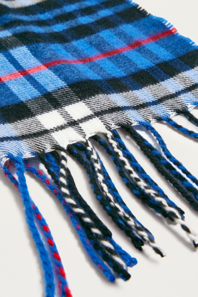 Bright Blue Checked Scarf | Urban Outfitters UK
