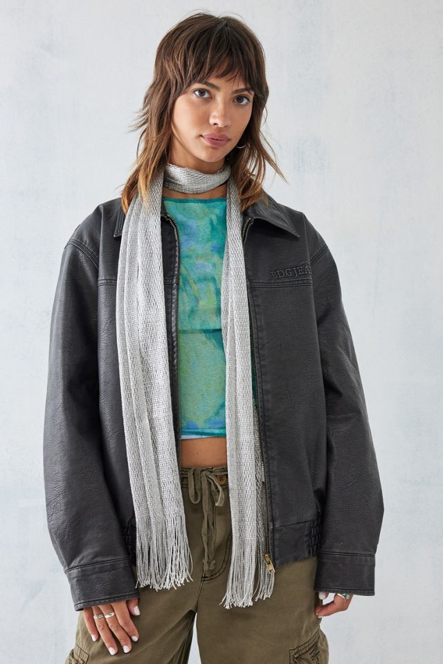 UO Y2K Sparkle Skinny Knit Scarf | Urban Outfitters UK