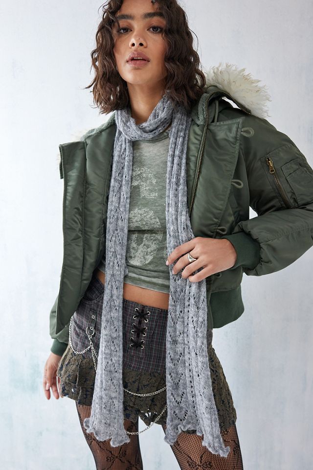UO Olga Overlock Knit Scarf | Urban Outfitters UK