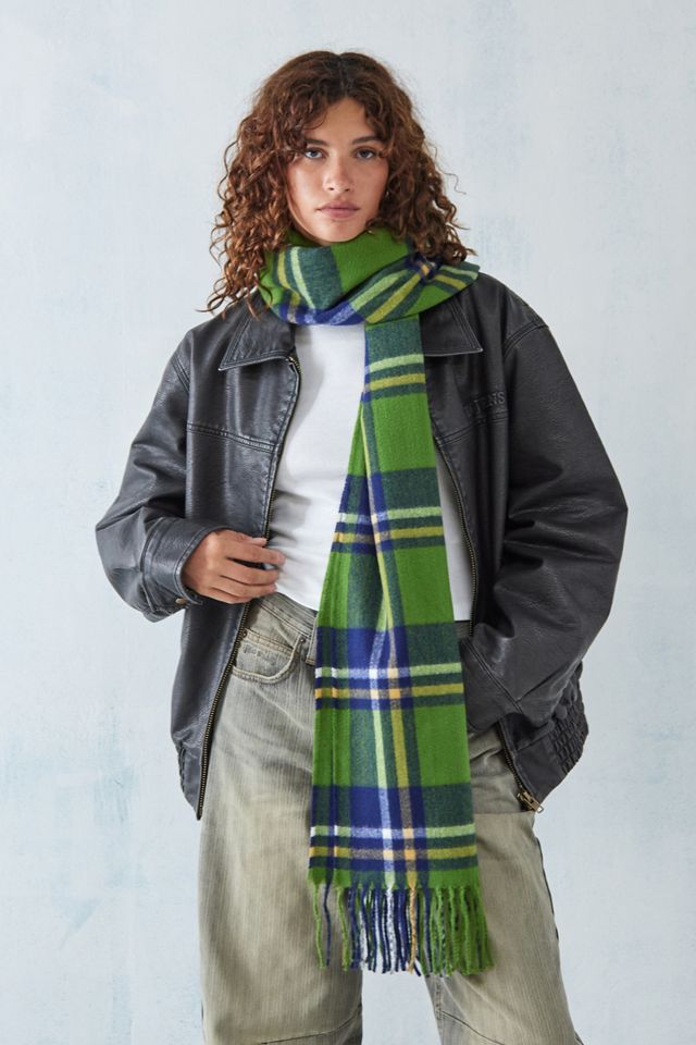 Damson Madder Green Check Scarf | Urban Outfitters UK