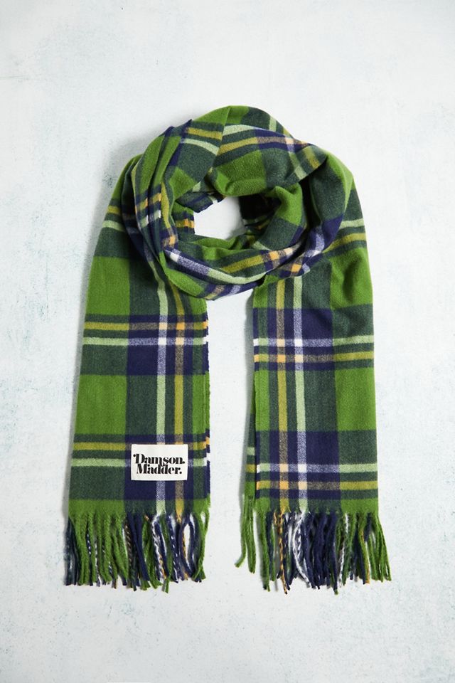 Damson Madder Green Check Scarf | Urban Outfitters UK