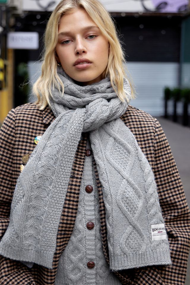 UO Cable Knit Scarf | Urban Outfitters UK