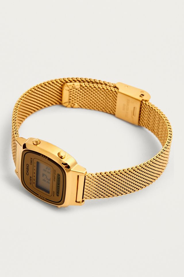Casio Gold Mesh Band Watch | Urban Outfitters UK