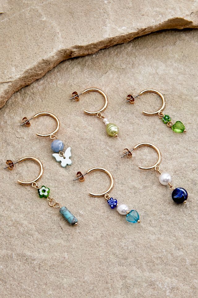 Silence + Noise – Ohrring mit Glasherzanhänger im 5er-Set | Urban ...