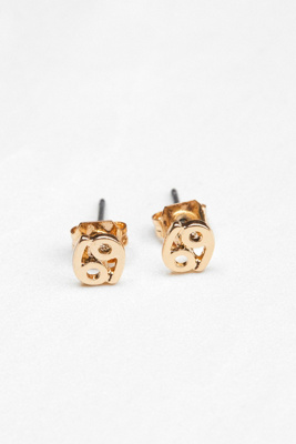 Cancer Zodiac Gold-Tone Stud Earrings | Urban Outfitters UK