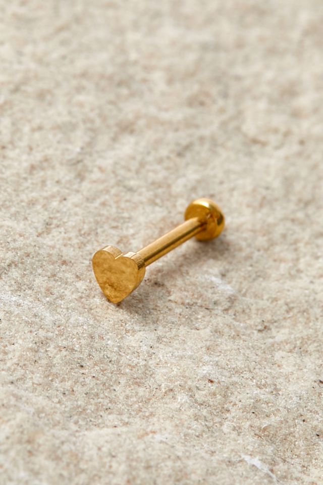 Orelia London Metal Heart Labret Earring | Urban Outfitters UK