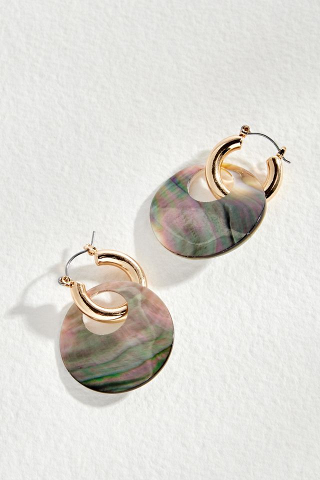 Silence + Noise Shell Drop Hoops | Urban Outfitters UK
