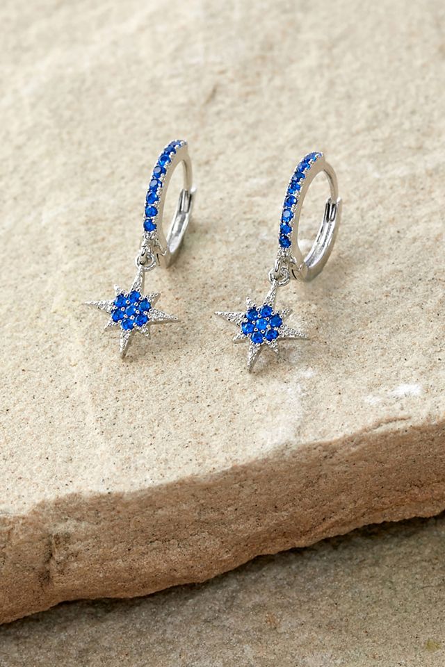 Bijoux De Mimi Emi Blue Huggie Hoop Earrings | Urban Outfitters UK