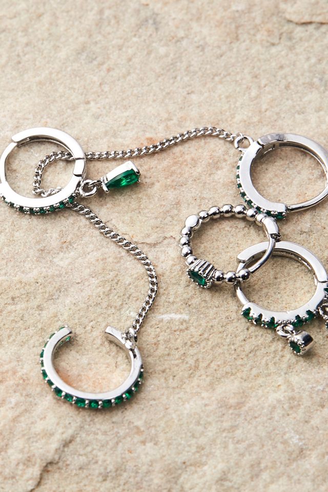 Bijoux De Mimi Florence Green Huggie Stacker Earrings Set | Urban ...