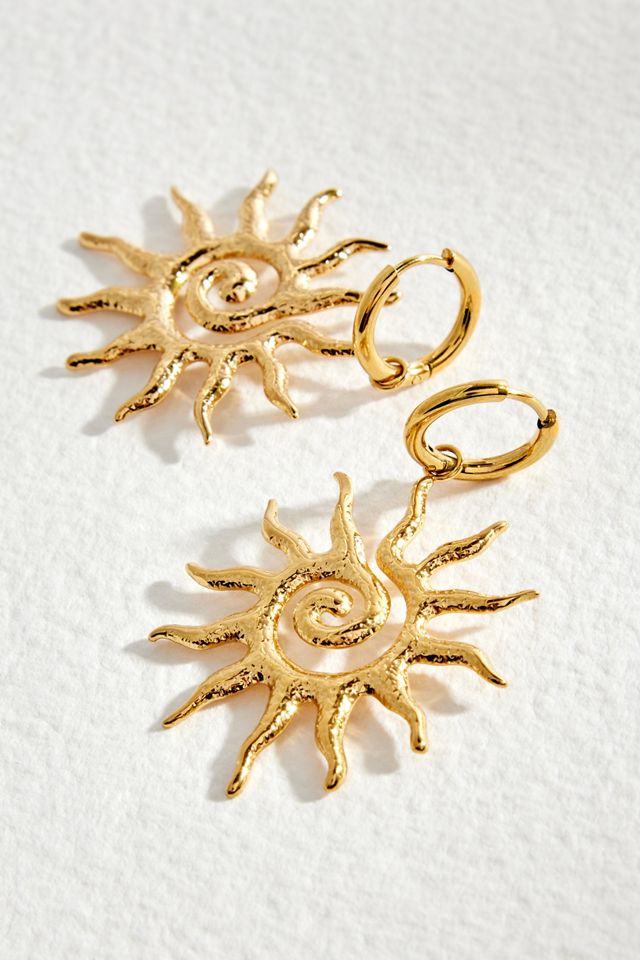 Zambah Sun Hoop Earrings | Urban Outfitters UK