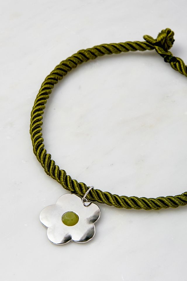 Floral Gem Thread Pendant Necklace | Urban Outfitters UK