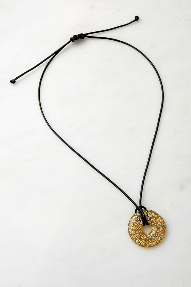 Patterned Disc Thread Necklace | Urban Outfitters UK