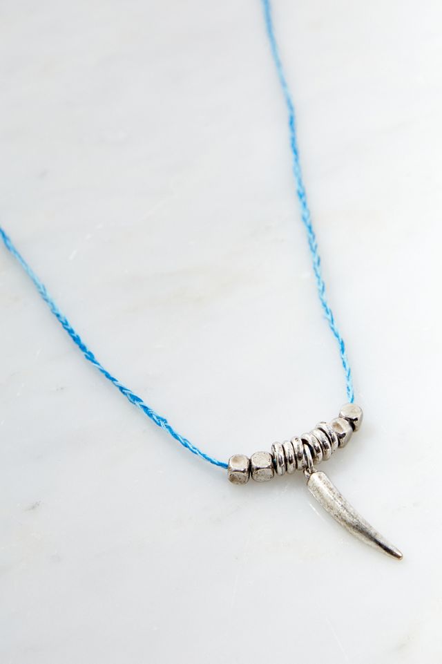 Shark Tooth Charm Thread Necklace | Urban Outfitters UK
