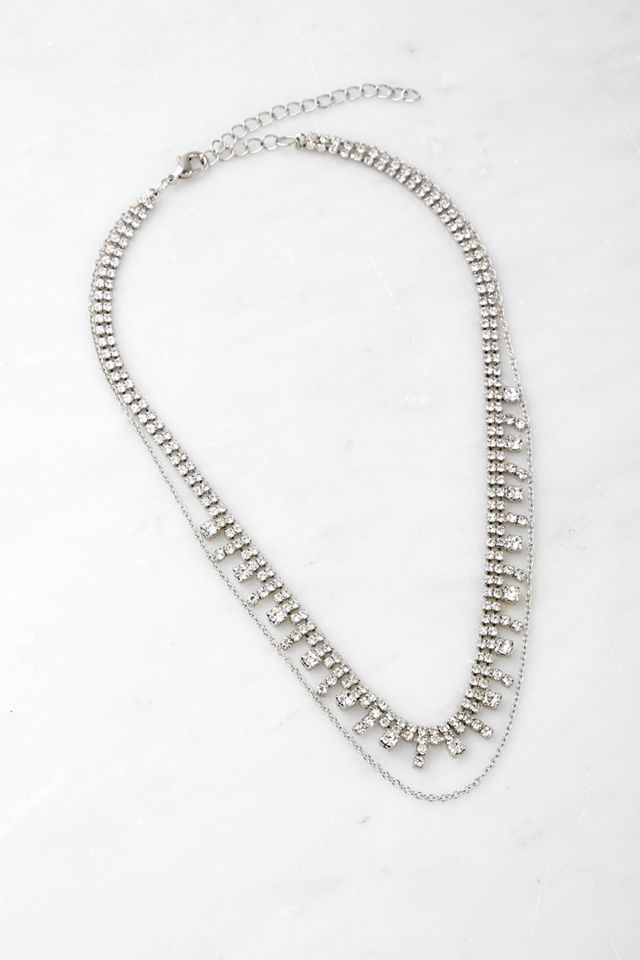 Layered Diamante Chain Necklace | Urban Outfitters UK