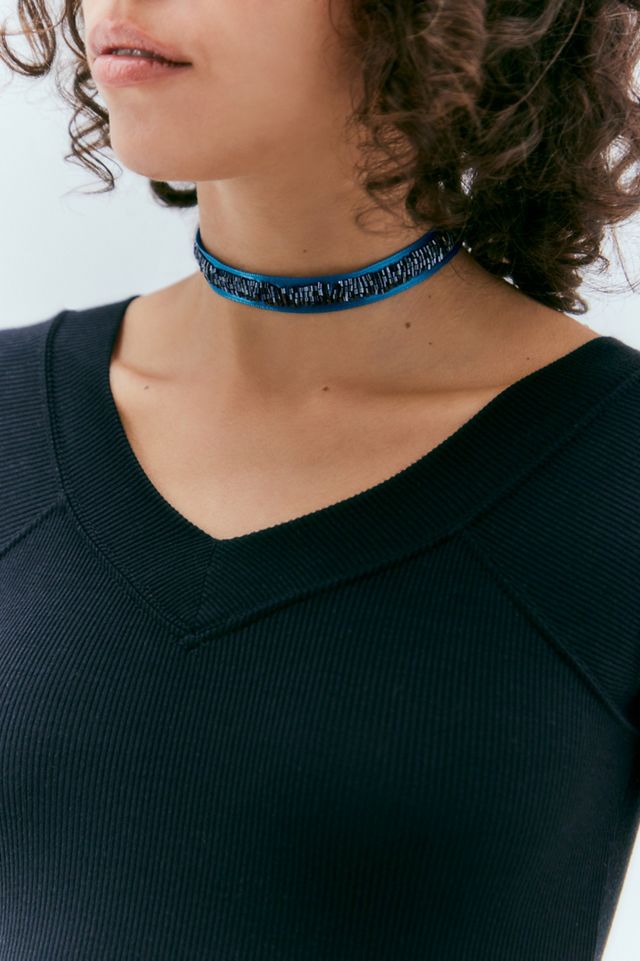 Silence + Noise Beaded Fabric Choker | Urban Outfitters UK