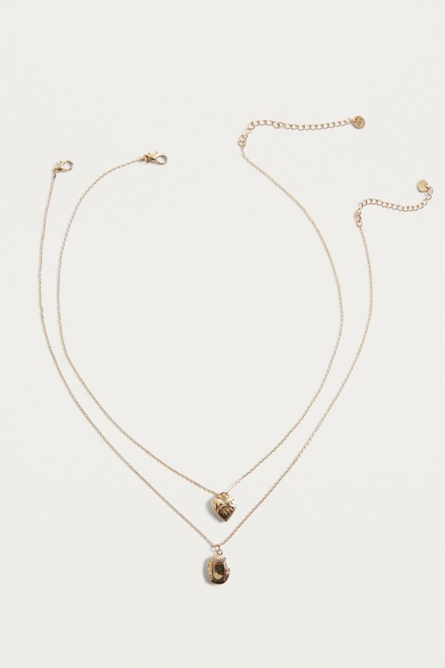 Double Locket Necklace | Urban Outfitters UK