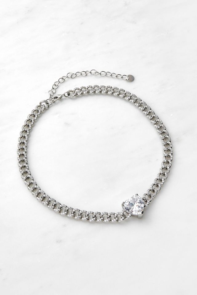 Image Gang UO Exclusive Crystal Heart Chain | Urban Outfitters UK