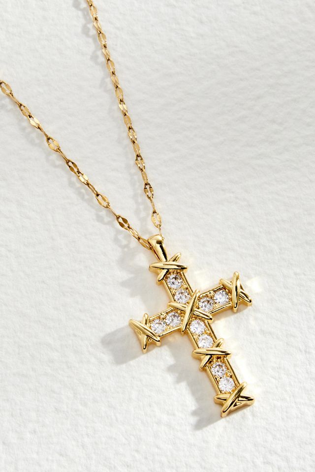 Zambah Woven Cross Necklace | Urban Outfitters UK