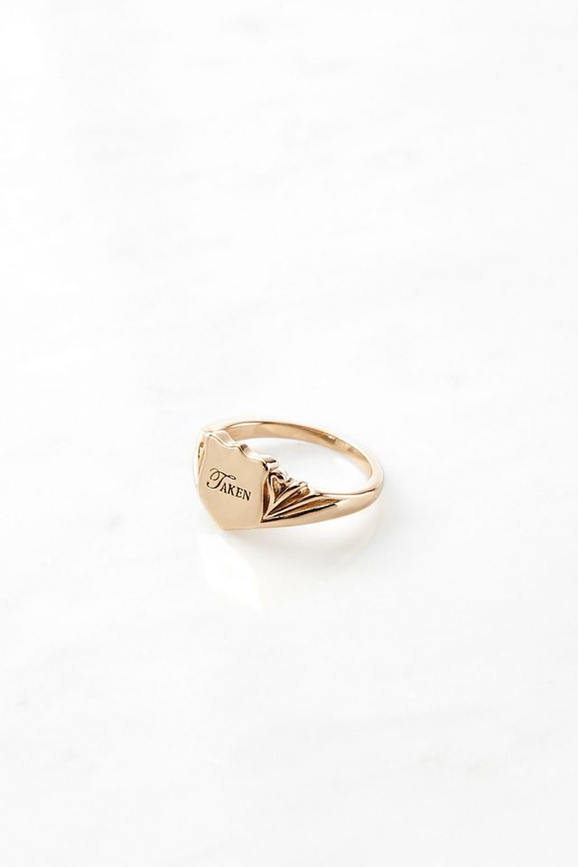 Regal Rose Taken Shield Signet Ring | Urban Outfitters UK