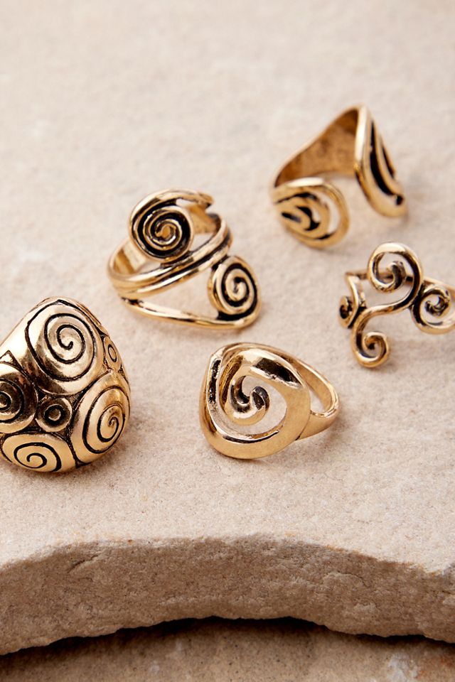 Silence + Noise Spiral Rings 5-Pack | Urban Outfitters UK