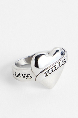Love Kills Heart Tattoo Ring | Urban Outfitters UK