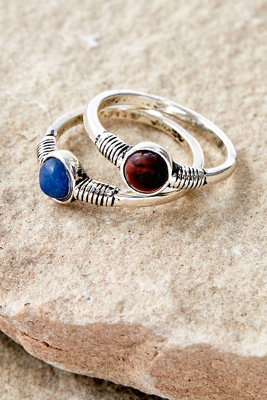 Silence + Noise Small Stone Rings 2-Pack | Urban Outfitters UK