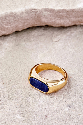 Silence + Noise Gold-Plated Rectangle Stone Ring | Urban Outfitters UK
