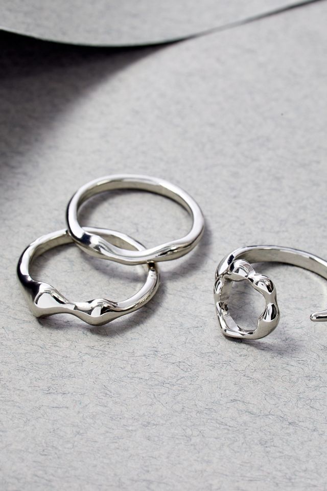 Silence + Noise – Beschichtete Ringe mit Schmelzdetails im 3er-Set ...