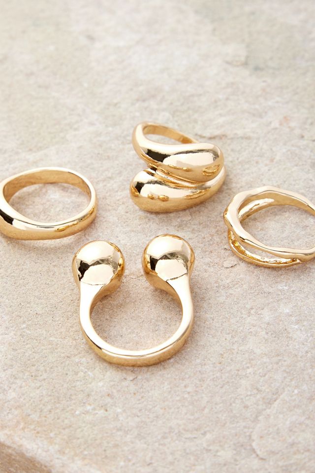 Silence + Noise Abstract Loop Ring 4-Pack | Urban Outfitters UK