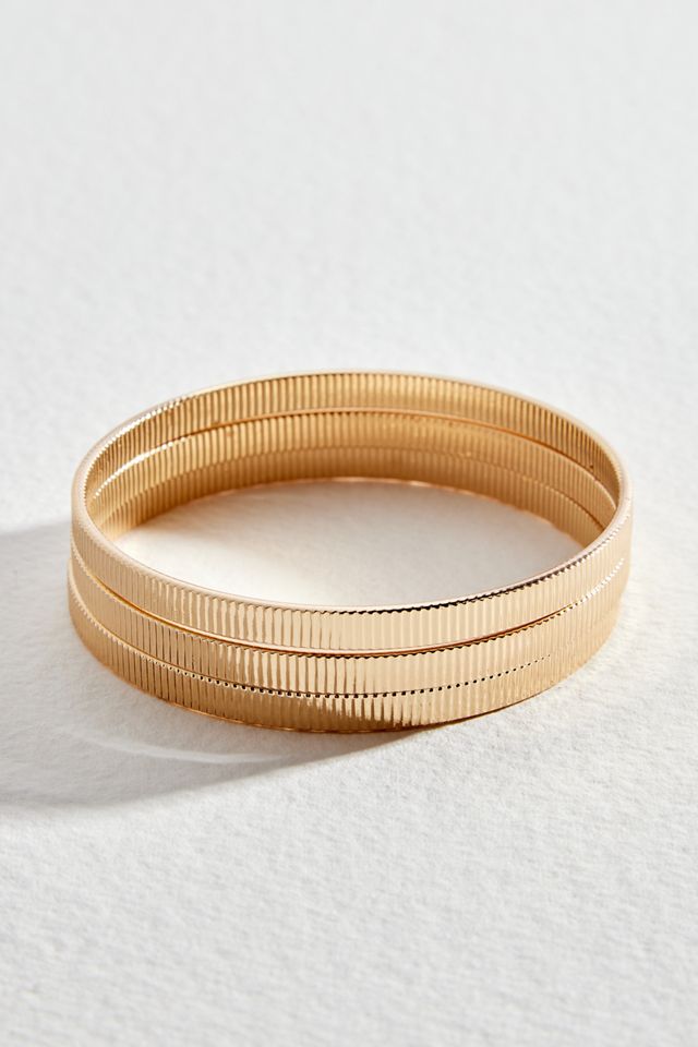 Silence + Noise Ridged Bangle 3-Pack | Urban Outfitters UK