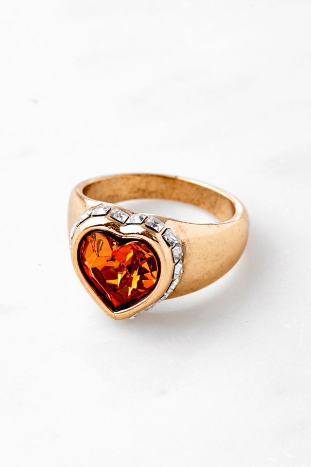HEART GEM RING | Urban Outfitters UK